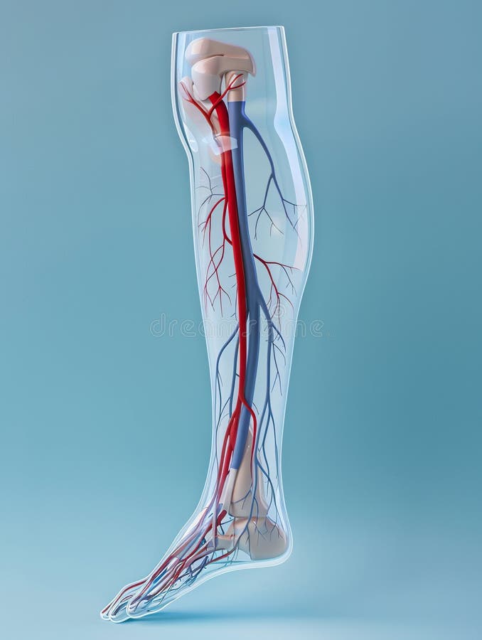 Transparent Cast of a Leg Showing the Circulatory System of the Leg ...