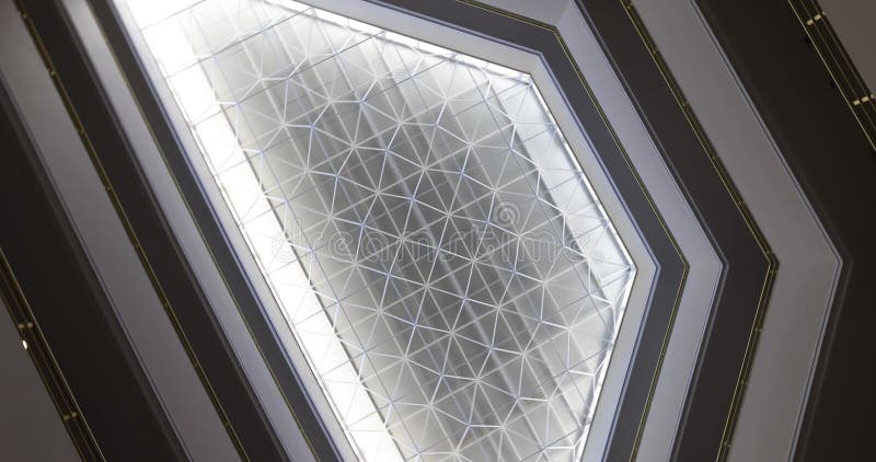 Transparent Ceiling of Building Decorated with Patterns Stock Footage ...