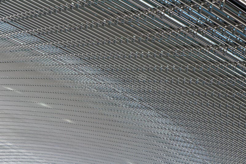 Transparent Ceiling in Modern Building with Blue Sky on a Background ...