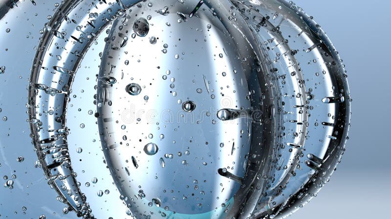 Transparent Cell Division Water Drop Refraction Abstract 3d Rendering ...