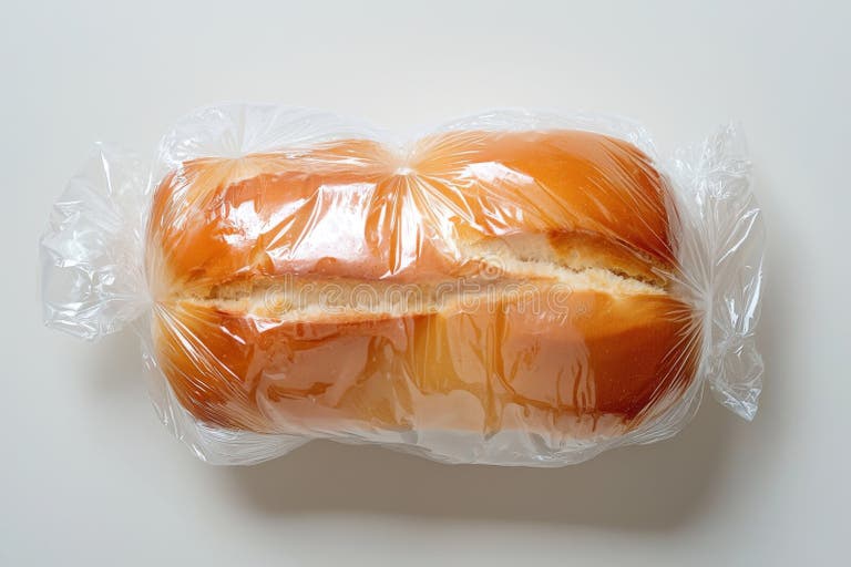 A Transparent Cellophane Bag with Blank Bread Inside Stock Photo ...