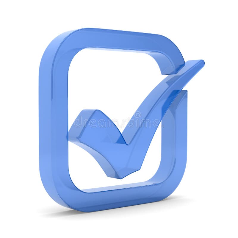 Transparent Check Mark Sign on White Background. Isolated 3D ...