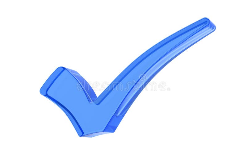 Transparent Check Mark Sign on White Background. Isolated 3D ...