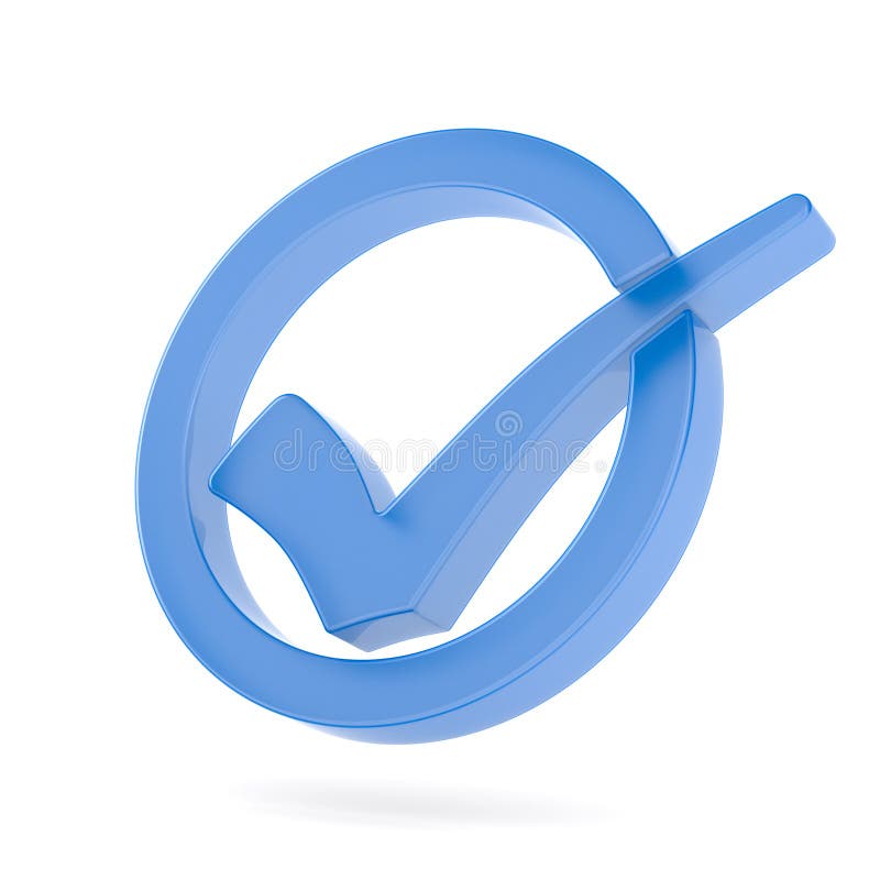 Transparent Check Mark Sign on White Background. Isolated 3D ...
