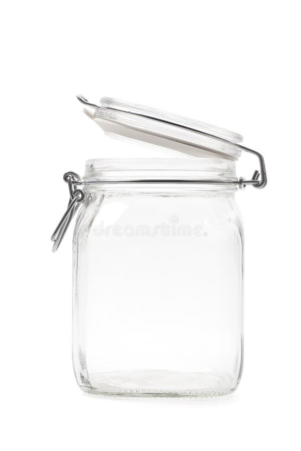 Transparent Clean Jar with Clipping Path Stock Image - Image of metal ...