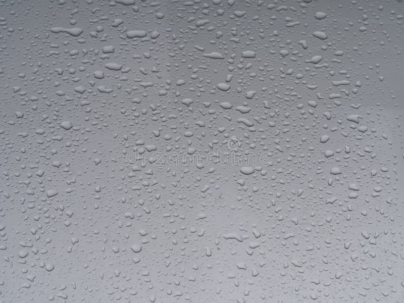 Transparent Clean Rain Drops on the Gray Surface Stock Photo - Image of ...