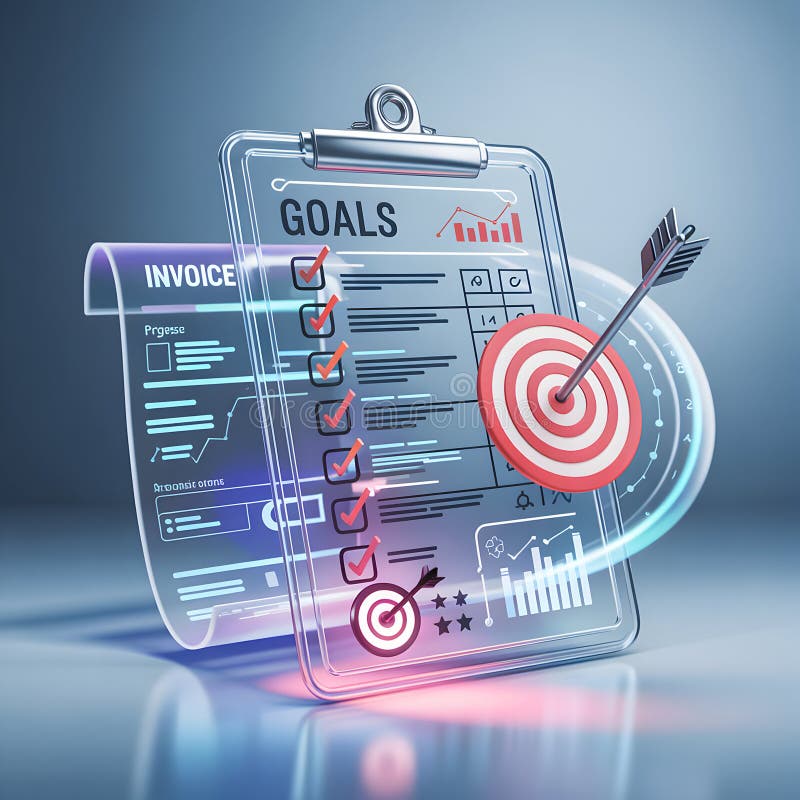 Transparent Clipboard with Goals Checklist and Targets Stock ...