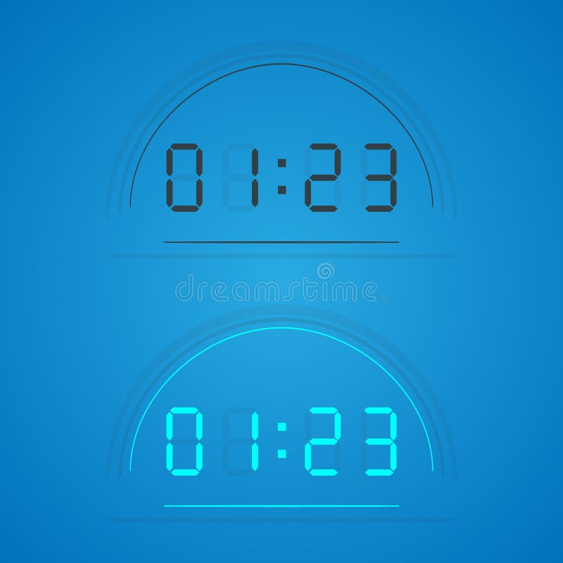 Transparent Clock on Display. Vector. Stock Vector - Illustration of ...
