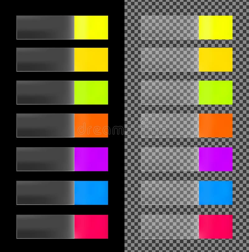 Transparent Color Post Note Stickers Stock Vector - Illustration of ...