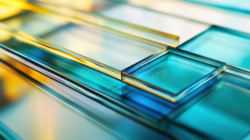 Transparent Colored Glass Rectangles with Light Reflections Stock Image ...