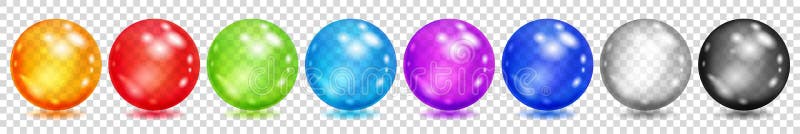 Transparent Colored Spheres Stock Vector - Illustration of blue, sphere ...
