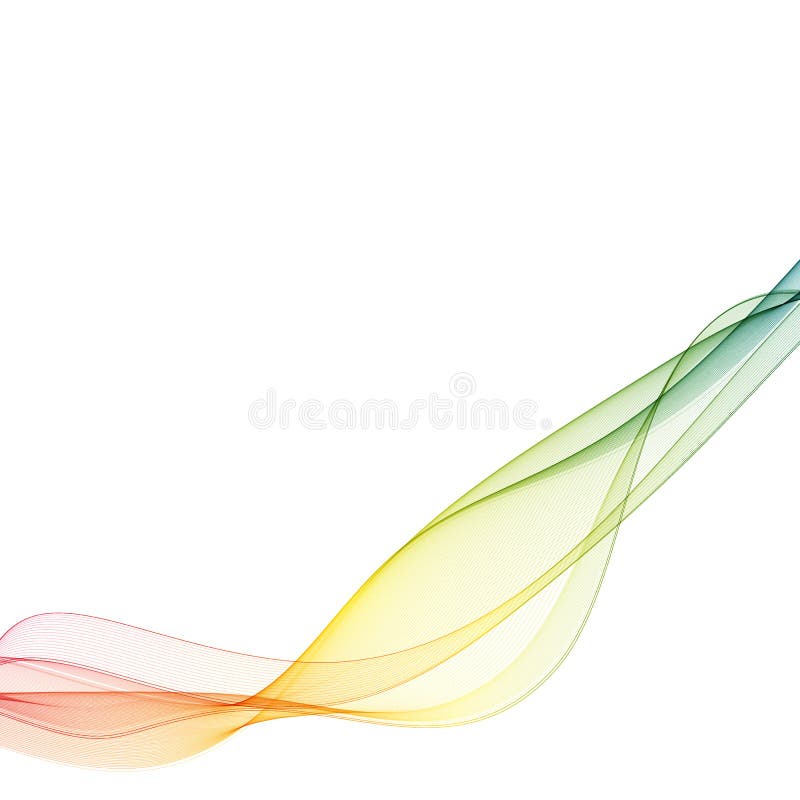 Transparent Colored Vector Wave Flow on a White Background. Vector ...