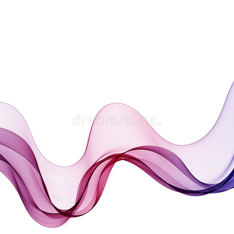 Transparent Colored Vector Wave Flow on a White Background. Vector ...