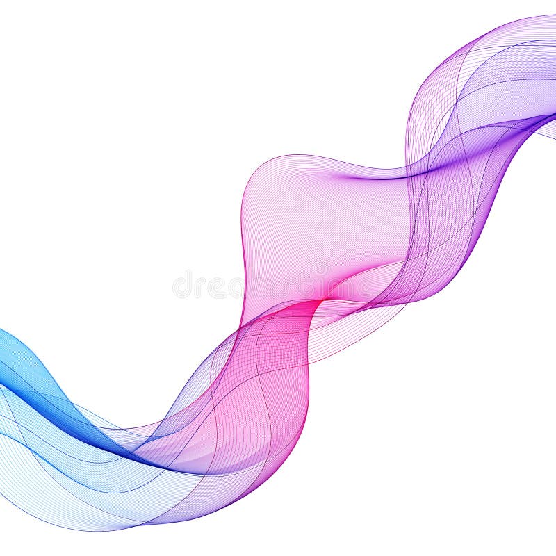 Transparent Colored Vector Wave Flow on a White Background. Vector ...
