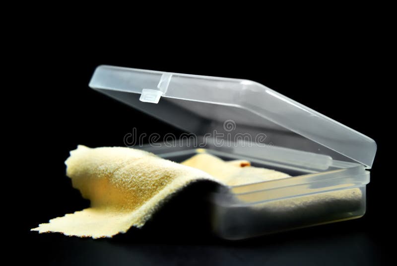 Transparent Container with Cleaning Cloth Stock Photo - Image of case ...