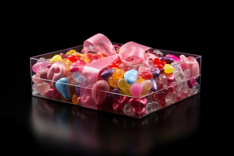 A Transparent Container Overloaded with a Multitude of Diverse Gummy ...