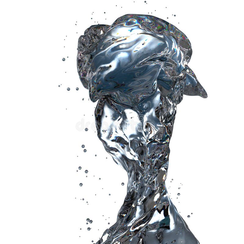 Transparent Cool and Refreshing Water Flow Isolated 3d Rendering Fresh ...