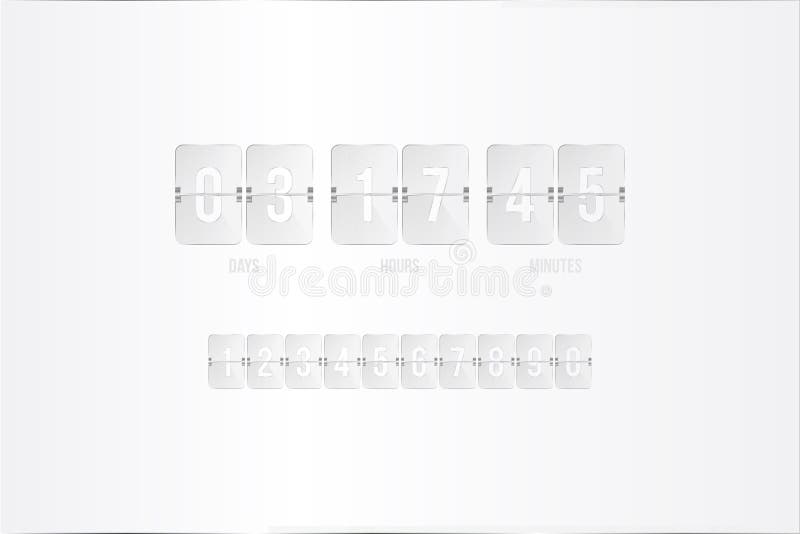 Transparent Countdown Timer and Clock Counter with a Set of Numbers ...