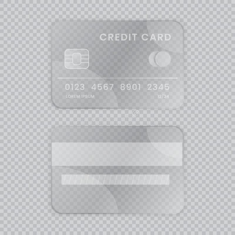Transparent Credit Card Front and Back Isolated Stock Vector ...