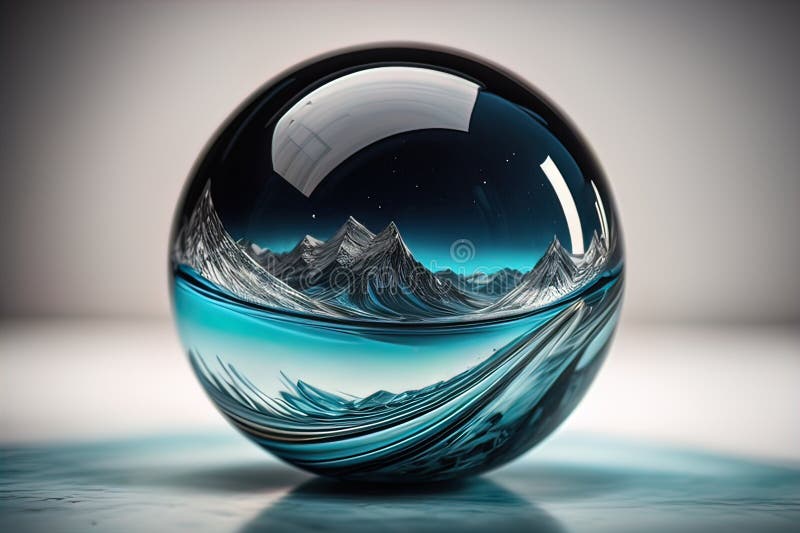 Transparent Crystal Ball on a Wooden Table. Ai Generative Stock ...