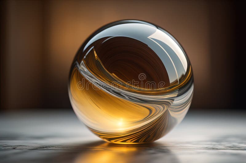 Transparent Crystal Ball on a Wooden Table. Ai Generative Stock ...