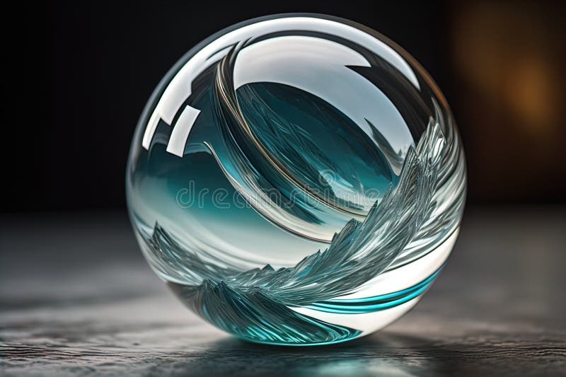 Transparent Crystal Ball on a Wooden Table. Ai Generative Stock ...
