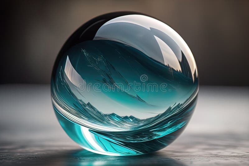 Transparent Crystal Ball on a Wooden Table. Ai Generative Stock ...
