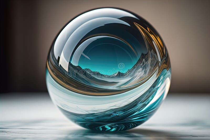 Transparent Crystal Ball on a Wooden Table. Ai Generative Stock ...