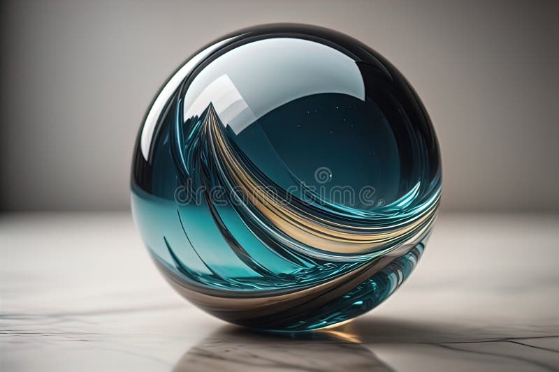 Transparent Crystal Ball on a Wooden Table. Ai Generative Stock ...