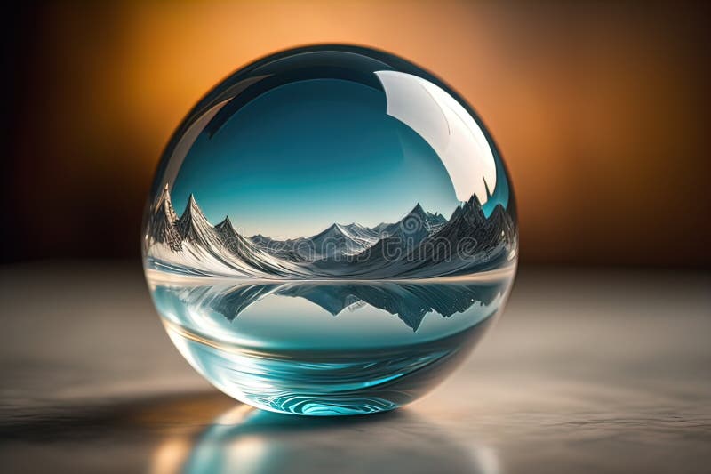 Transparent Crystal Ball on a Wooden Table. Ai Generative Stock ...