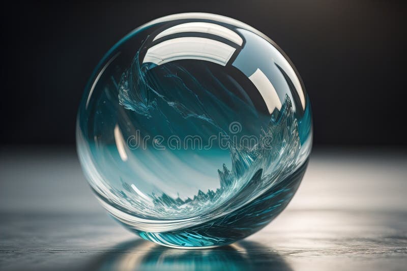 Transparent Crystal Ball on a Wooden Table. Ai Generative Stock ...