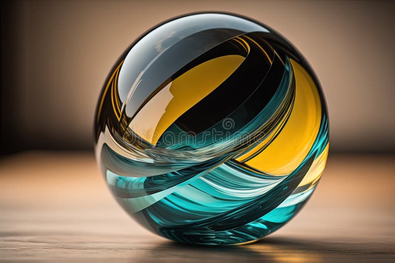 Transparent Crystal Ball on a Wooden Table. Ai Generative Stock ...