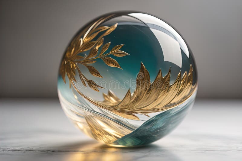Transparent Crystal Ball on a Wooden Table. Ai Generative Stock ...