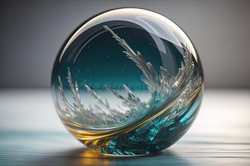 Transparent Crystal Ball on a Wooden Table. Ai Generative Stock ...