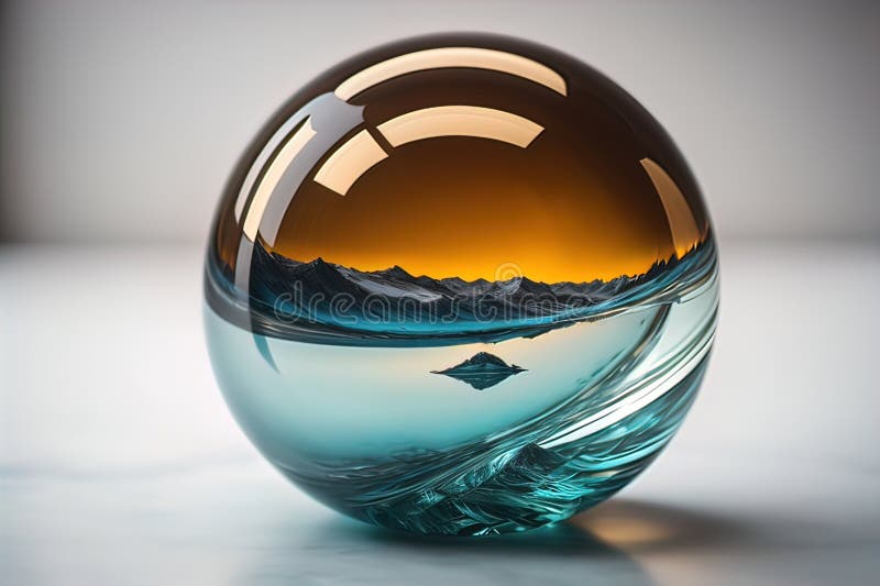 Transparent Crystal Ball on a Wooden Table. Ai Generative Stock ...