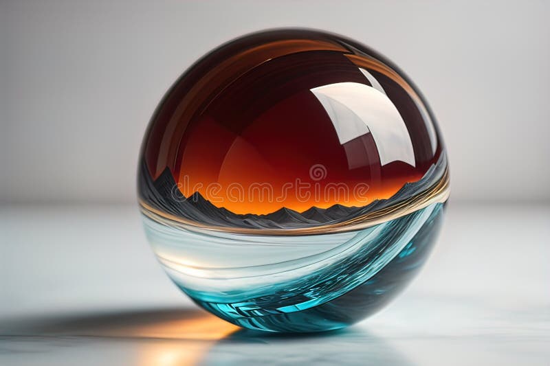 Transparent Crystal Ball on a Wooden Table. Ai Generative Stock ...