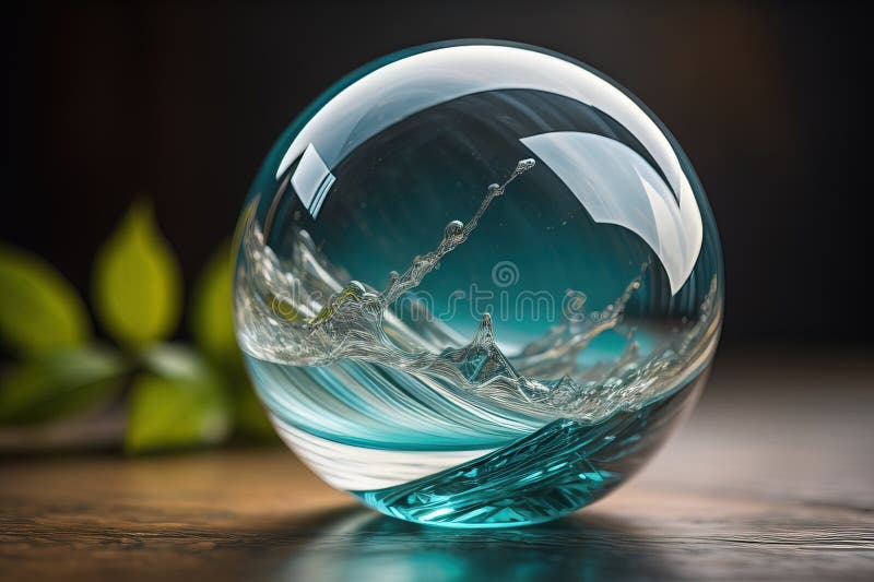 Transparent Crystal Ball on a Wooden Table. Ai Generative Stock ...