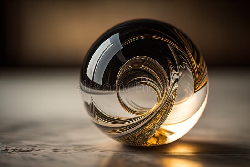 Transparent Crystal Ball on a Wooden Table. Ai Generative Stock ...