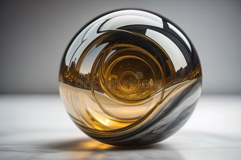 Transparent Crystal Ball on a Wooden Table. Ai Generative Stock ...