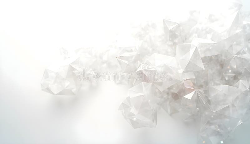 Transparent Crystal Polygon Shapes on Clean White Background for Modern ...