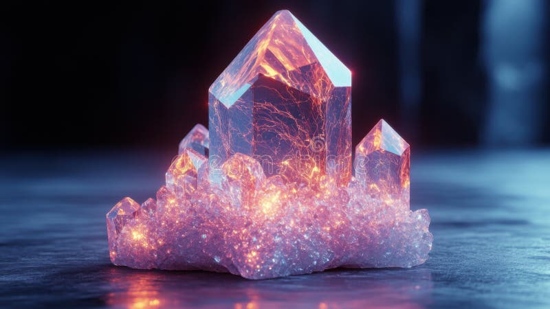 Transparent Crystal with Pulsating Energy and Molecular Chains Inside ...