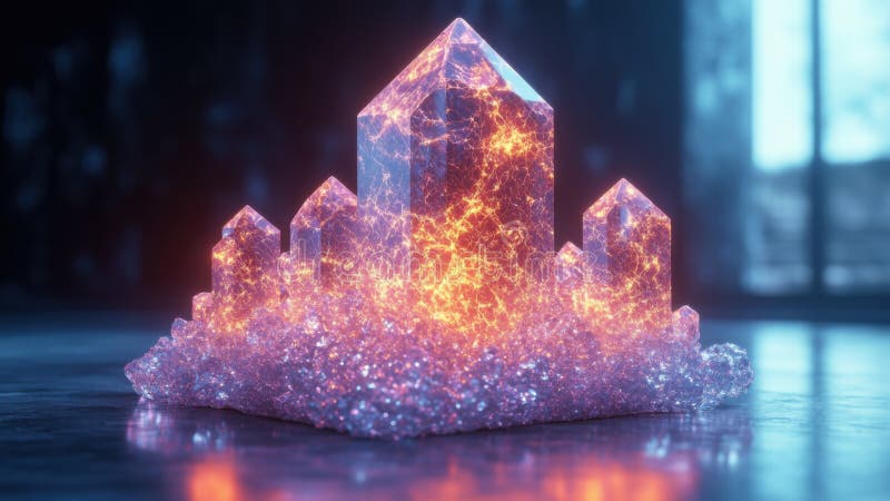 Transparent Crystal with Pulsating Energy and Molecular Chains Inside ...