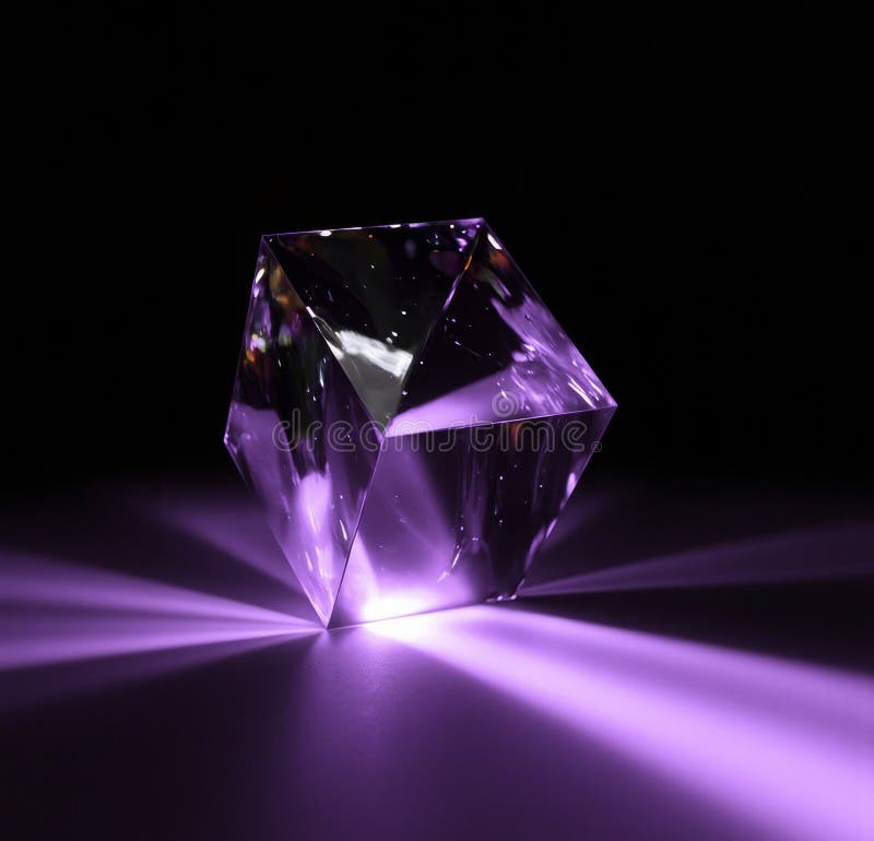 A Transparent Crystal in the Shape of a Hexagonal Cube, Standing on a ...