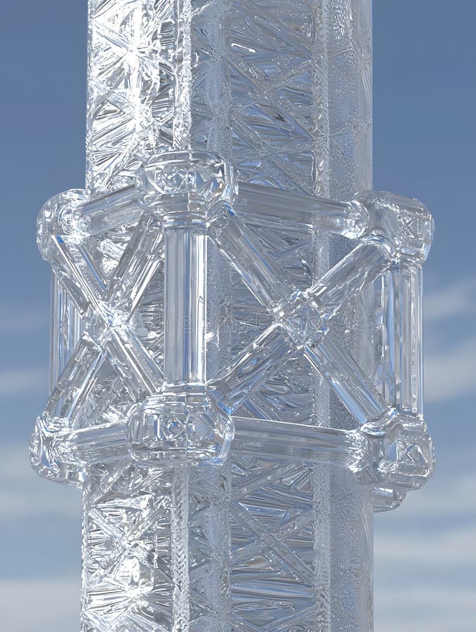 Transparent Crystal Structure with Intricate Design Stock Illustration ...