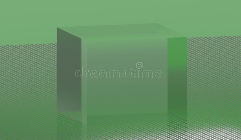 Transparent Cube on Abstract Green Background Stock Illustration ...