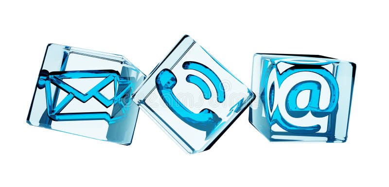 Transparent Cube Contact Icon 3D Rendering Stock Illustration ...