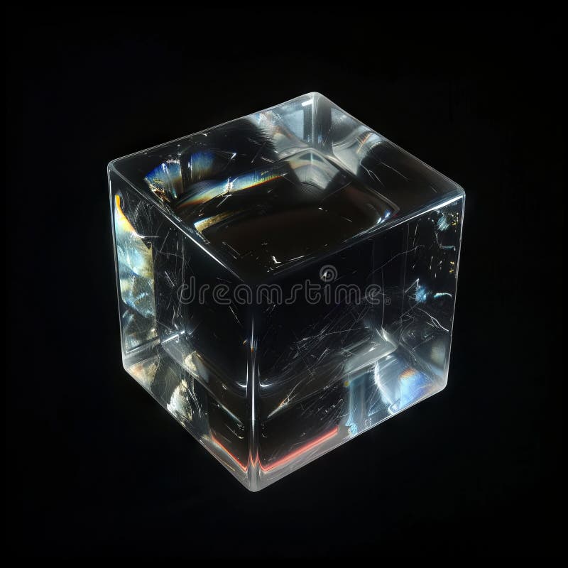 Transparent Cube Filled with Water Stock Image - Image of water, square ...