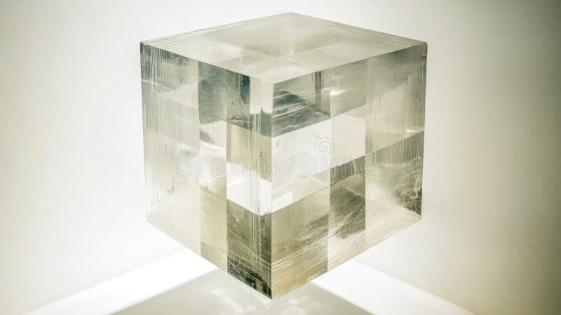 Transparent Cube Floating with Impossible Angles and Overlapping ...