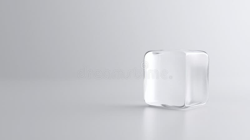 A Transparent Cube Sits on a Gray Surface. Stock Image - Image of ...