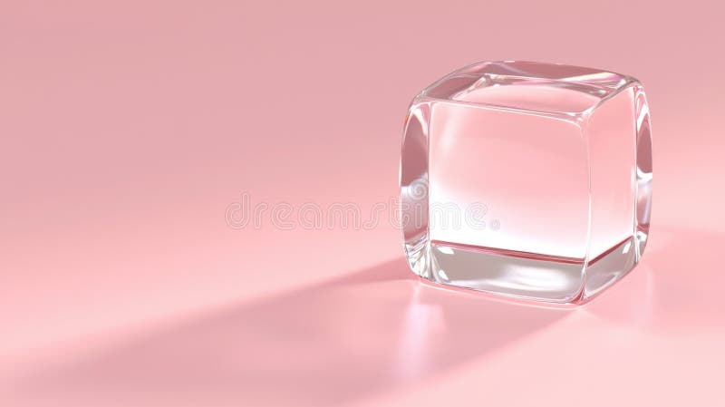 A Transparent Cube with a Smooth Surface and a Slightly Curved Base ...
